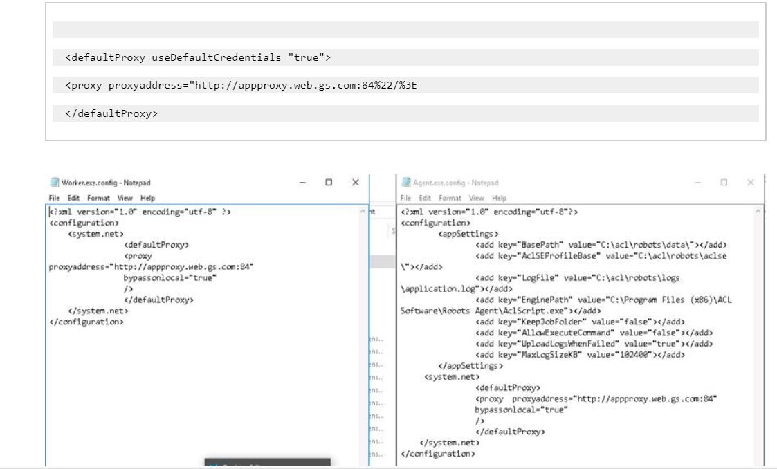 Manual Proxy Configuration For Robots