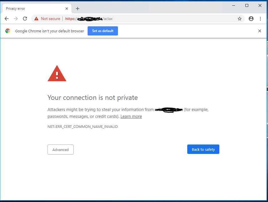 Chrome Not Secure - Subject Alternate Name Guide